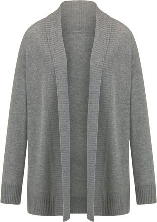 Peter Hahn Long-Strickjacke aus Schurwolle und Kaschmir Peter Hahn grau