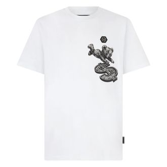 Philipp Plein Homme, Tops, Blanc, Taille: 3XL T-Chemises