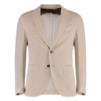 Moorer Samt Einreiher-Jacke mit Reverskragen - - Jackets - Herren - Beige - L