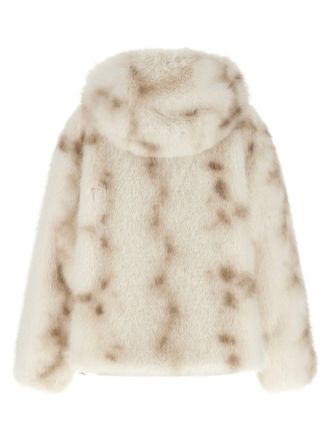 Herno Eco-Fur with Lynx Spot Effect Bomber Jacket - Ivory