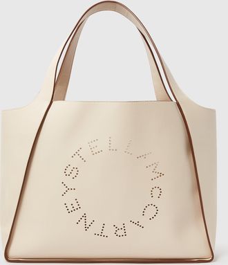Stella McCartney Logo Tote Bag, Woman, White