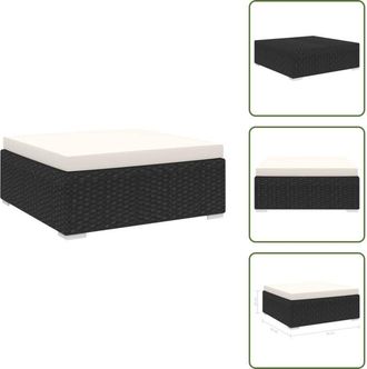vidaXL Vidaxl - Repose-pied sectionnel 1 pc avec coussin R&eacute;sine tress&eacute;e Noir - Chaise De Jardin - Fauteuil De Jardin - Mobilier De Jardin - Salon De Jardin
