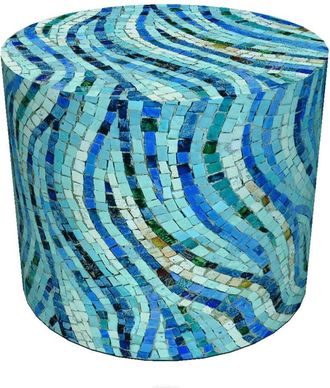 Bertoni Hocker Sitzhocker Pouf f&uuml;r Balkon & Garten Puff Codura Wetterfest 40 x 40 cm Garten Sitzsack Outdoor & Indoor Runder Sitzpouf mit abnehmbarem Bezug Wa