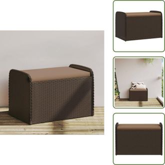 vidaXL Sitzbank mit Stauraum & Kissen Braun 80x51x52 cm Poly Rattan - Sitzbank - Gartenbank - Outdoor M&ouml;bel - Polyethylen Rattan - Gartenm&ouml;bel - The Living