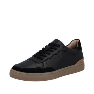 Rieker Sneaker RIEKER, Herren, Gr. 42, schwarz, Glattleder, Schuhe Sneaker, Basket-Sneaker, Halbschuh, Schn&uuml;rschuh mit Perforation
