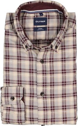 Olymp Herren Hemden beige Flanell