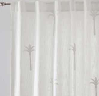La Redoute Interieurs Rideau Motif Palmiers Bouclette En Coton Palmae