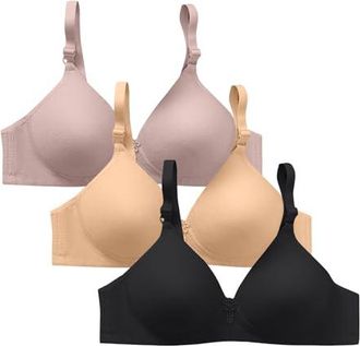 Generic Lingerie mince grande taille sans armatures Soutien-gorge de rassemblement maman soutien-gorge anti-affaissement soutien-gorge fermeture avant, Noir, 