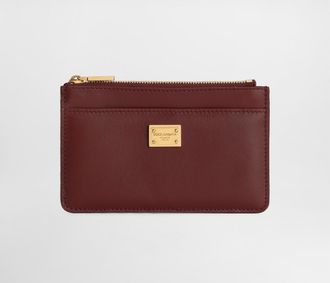 Dolce & Gabbana Plongé Calfskin Card Holder - Frau Geldbörsen Und Kleinlederwaren Bordeaux Onesize