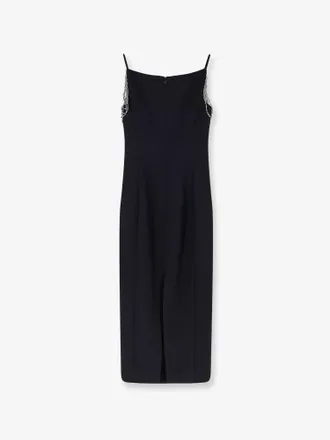 Pinko Womens Bergamotto Dress With Jewel Details Black Polyester