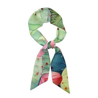 Generic &Eacute;charpe &agrave; fleurs de cactus pour femme - &Eacute;charpe tour de cou pour sacs &agrave; main - En satin - Pour le sport, le yoga et le visage