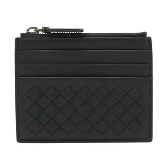 Bottega Veneta Porte-monnaie en cuir Intrecciato Pre-owned - Femme - Pre-owned - Noir - Taille: ONE Size