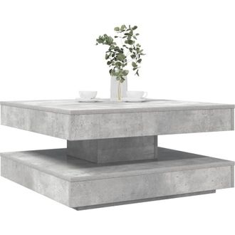 vidaXL vidaXL Table basse rotative &agrave; 360 degr&eacute;s gris b&eacute;ton 70x70x34,5 cm