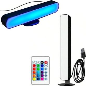 Generic TFixol 1 barre lumineuse, bande lumineuse horizontale/verticale multicolore avec base multi-positions, lampe rythmique musicale, contr&ocirc;le USB, d&eacute;corat