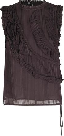 Pinko Pinko, Femme, Tops, Brun, Taille: 36 FR Top Lark