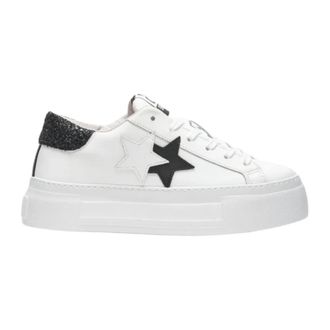 2Star Platform Star Leder Sneakers Elegant Komfort - - Shoes - Damen - Wei&szlig; - 36 EU