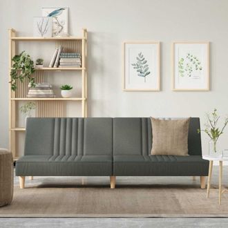 tidyard Schlafsofa Dunkelgrau Stoff, Einzelbett Tagesbett Bettgestell für Wohnzimmer Büro Gästezimmer Jugendbett351882