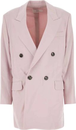 Ami Femme, Vestes, Rose, Taille: 34 FR Blazer Oversize en Laine