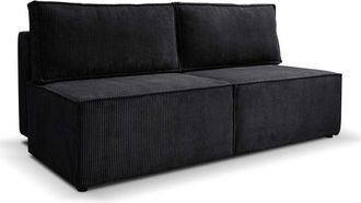KAISER Sofa, Schlafsofa mit Bettzeugfach compi Schwarz