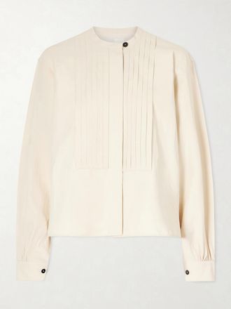 Jil Sander Chemise En Lin &Agrave; Plis - Cr&egrave;me