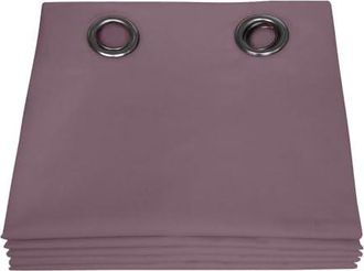 MOONDREAM Rideau Occultant Total, Protection Lumière 100% Opaque, Tissu Enduit, Oeko-Tex, Dream Violet - Guimauve, 135 x 250 (LxH) cm, OEillets (1 Rideau)