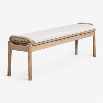 Sklum Banc 180 cm en bois dacacia et corde tress&eacute;e Karvia SKLUM