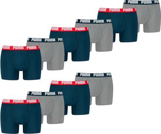 Puma Boxer Boxershorts Men Herren Everyday Unterhose Unterwäsche 10er Pack, Farbe:Navy/Grey Melange, Bekleidungsgröße:XXL