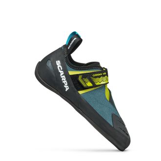 Scarpa M Origin Vs Blau - Bequemer weicher Herren Kletterschuh, Größe EU 44.5 - Farbe Petrol - Lime