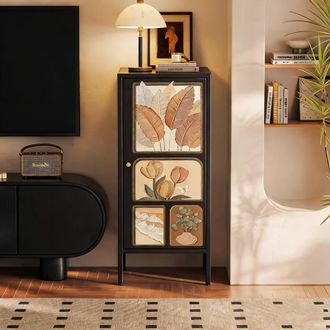 Generic K&uuml;chen-Sideboard, kunstvoller Aufbewahrungsschrank, Korpus aus Kohlenstoffstahl, abgerundete Griffe, platzsparende Aufbewahrungsl&ouml;sung for kompakte Wo