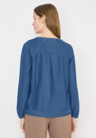 Cecil Langarmbluse mit geschlitztem Rundhalsausschnitt