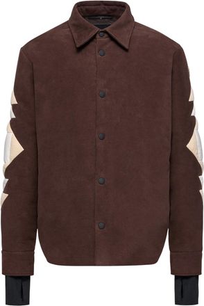 Moncler Moncler Veste-chemise Matelassée Valley En Velours Côtelé, Homme, Marron, Taille: 3