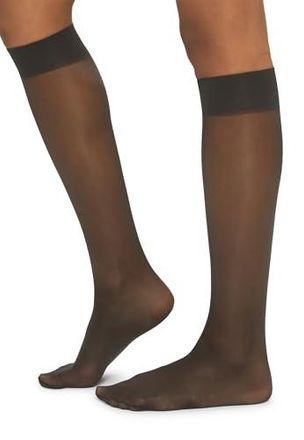 Wolford Satin Touch 20 Knee-Highs Chaussettes Montantes, 20 DEN, Noir, S Femme