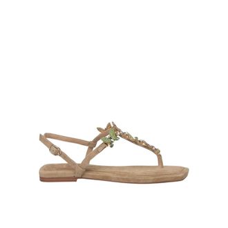 Alma En Pena Flache Sandale mit Strasssteinen - - Shoes - Damen - Beige - 40 EU