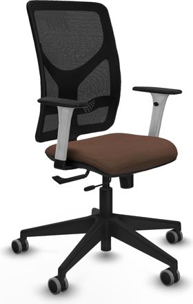 Piqueras y Crespo Schreibtischstuhl mit Rollen aus Parkett, mit wei&szlig;en und schwarzen Armlehnen, h&ouml;henverstellbare Lendenwirbelst&uuml;tze, ausgestattet mit Syncro/Traslack u