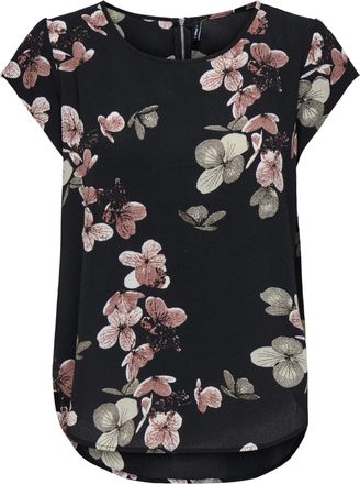 Only Damen Onlvic S/S AOP Top Noos WVN, Black, 36