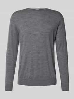 Profuomo Pullover aus Merinowolle mit Rundhalsausschnitt