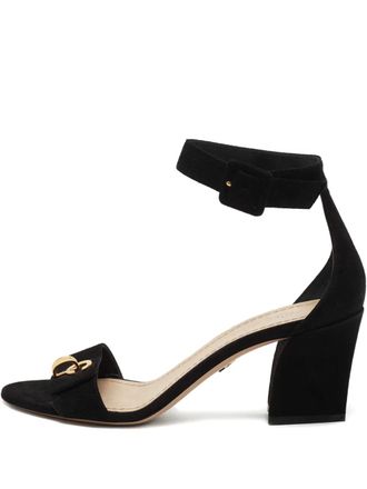Dior sandales en daim à boucle 75 mm - Noir