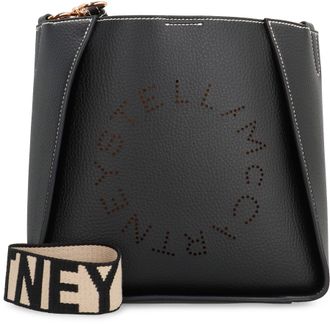 Stella McCartney Womens Stella Logo Shoulder Bag Black Polyurethane