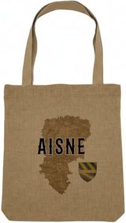 Fabulous Sac Shopping Tote Bag Aspect Lin - Aisne 02 Departement Laon Carte Ancienne Hauts de France - Sac de Courses Toile Epaisse 360g Beige Naturel Cabas Po