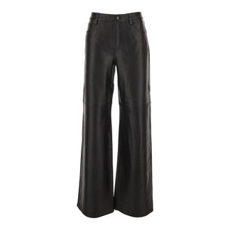 Michael Kors Schwarze Lederhose mit G&uuml;rtelschlaufen - - Trousers - Damen - Schwarzk - XS
