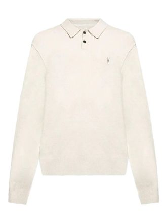 AllSaints polo &agrave; broderies - Tons neutres