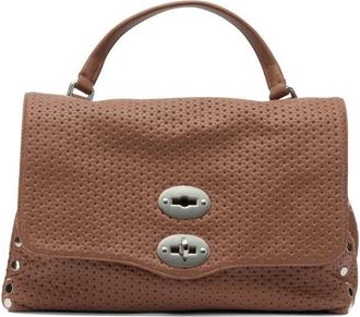Zanellato Hobo Bags - Structured Perforated Leather Handbag With Dual Tu - Gr. unisize - in Braun - f&uuml;r Damen