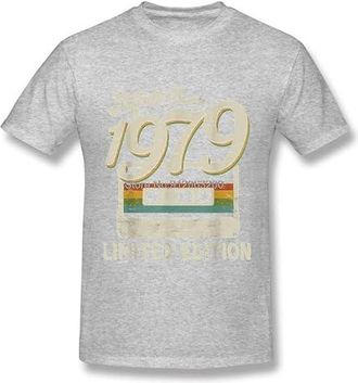 Keephen 47&egrave;me Anniversaire T-Shirt Vintage 1979 Classique Impression 3D T-Shirt Hommes Femmes 47 Ans T-Shirt Cool Col Rond Streetwear