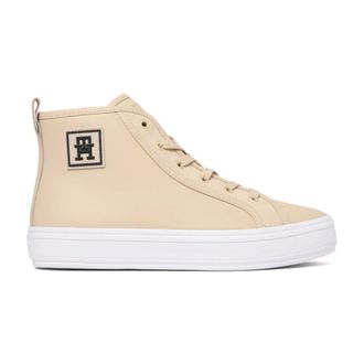 Tommy Hilfiger Femme, Chaussures, Beige, Taille: 42 EU Beige High Top Baskets