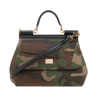 Dolce & Gabbana Femme, Sacs, Multicolore, Taille: ONE Size Sicily Printed Cotton Handbag