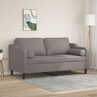 vidaXL Vidaxl - Canapé 2 places avec oreillers décoratifs taupe 140 cm tissu