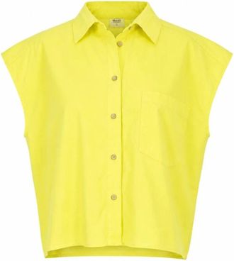 Brand Unique Femme, Blouses et Chemises, Jaune, Taille: 42 FR Chemise Oversize Sans Manches