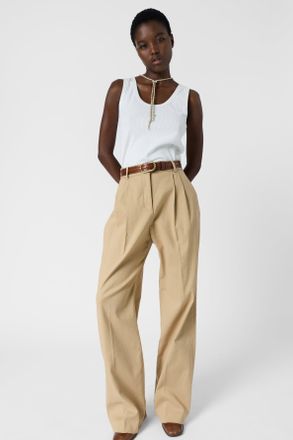 Gerard Darel Pantalon en coton &agrave; pinces - AZRA - Camel