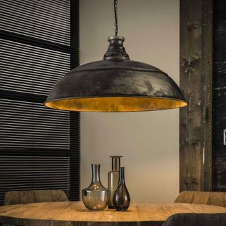 M&S Collection M&s - Suspension industrielle 80x80x150 cm en m&eacute;tal argent vieilli - amp