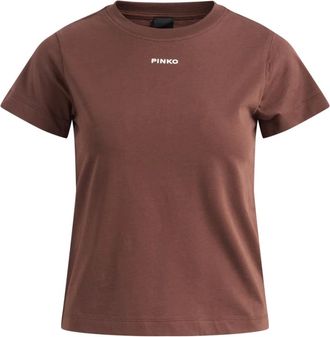 Pinko Pinko, Femme, Tops, Brun, Taille: 36 FR Basico T-shirt